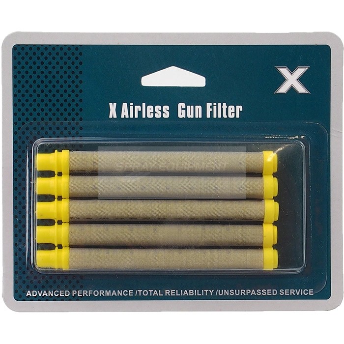 X Type Airless Pencil Filter - Push In - Yellow - 5 Pack